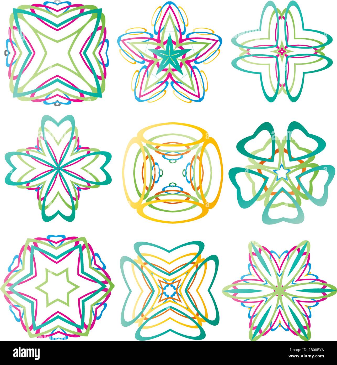 Collection of various creative graphics design vector elements Stock ...