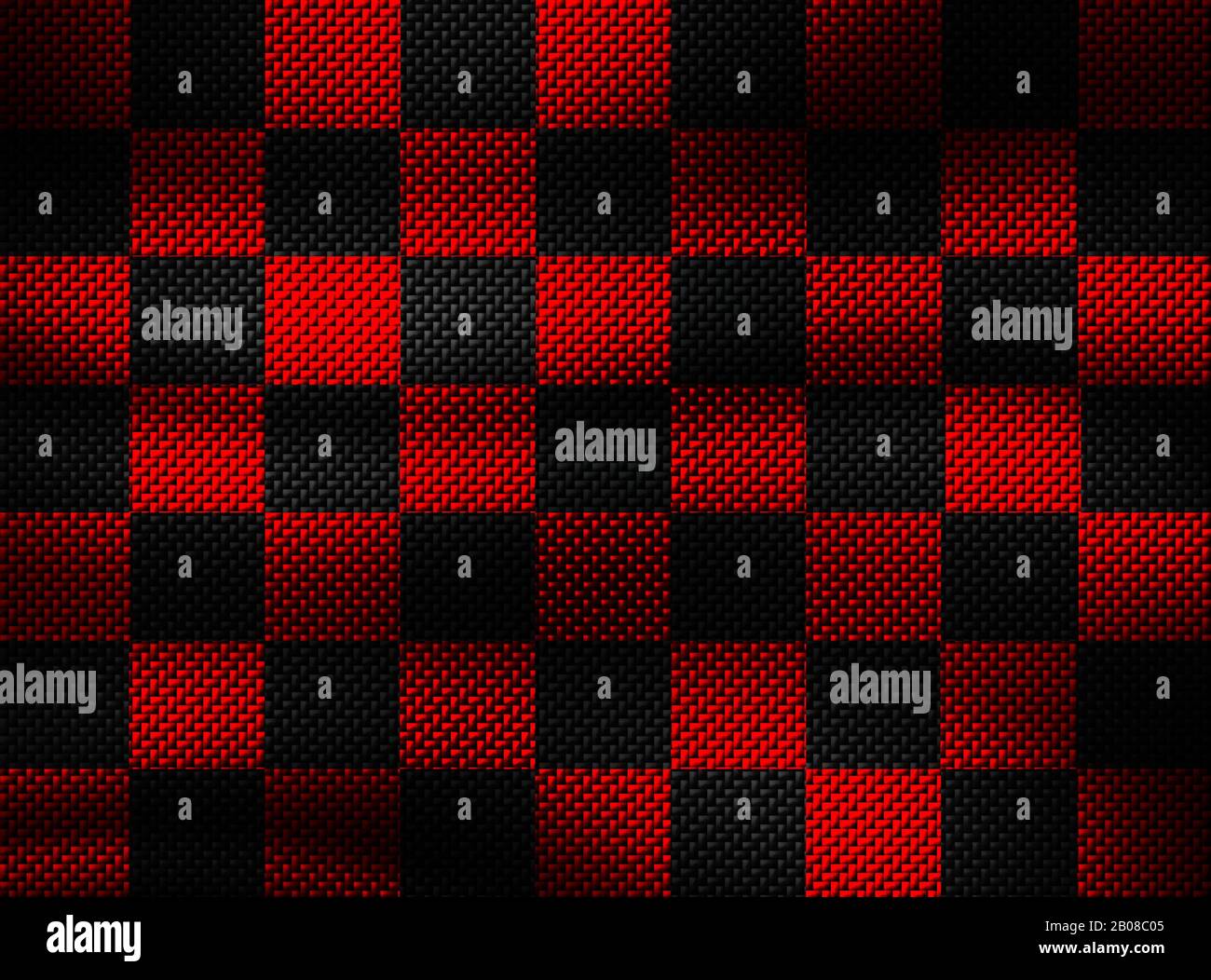 red and black carbon fiber background. checkered pattern. 3d ...
