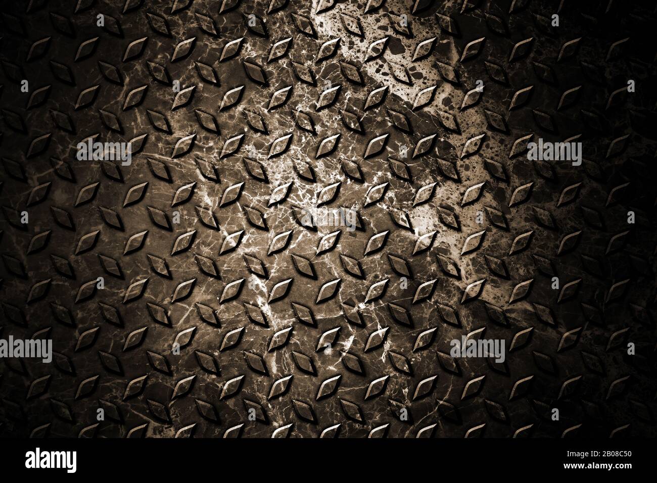 old and rust diamond plate. metal background and texture. 3d ...
