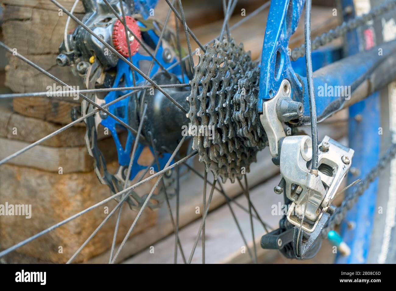 View of the mechanism of the rear wheel of the Bicycle. Bicycle ...