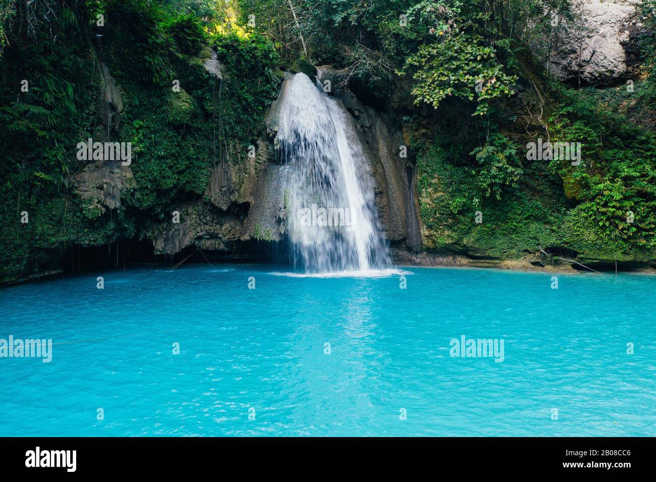 The azure Kawasan waterfall in cebu. The maining attraction on the ...