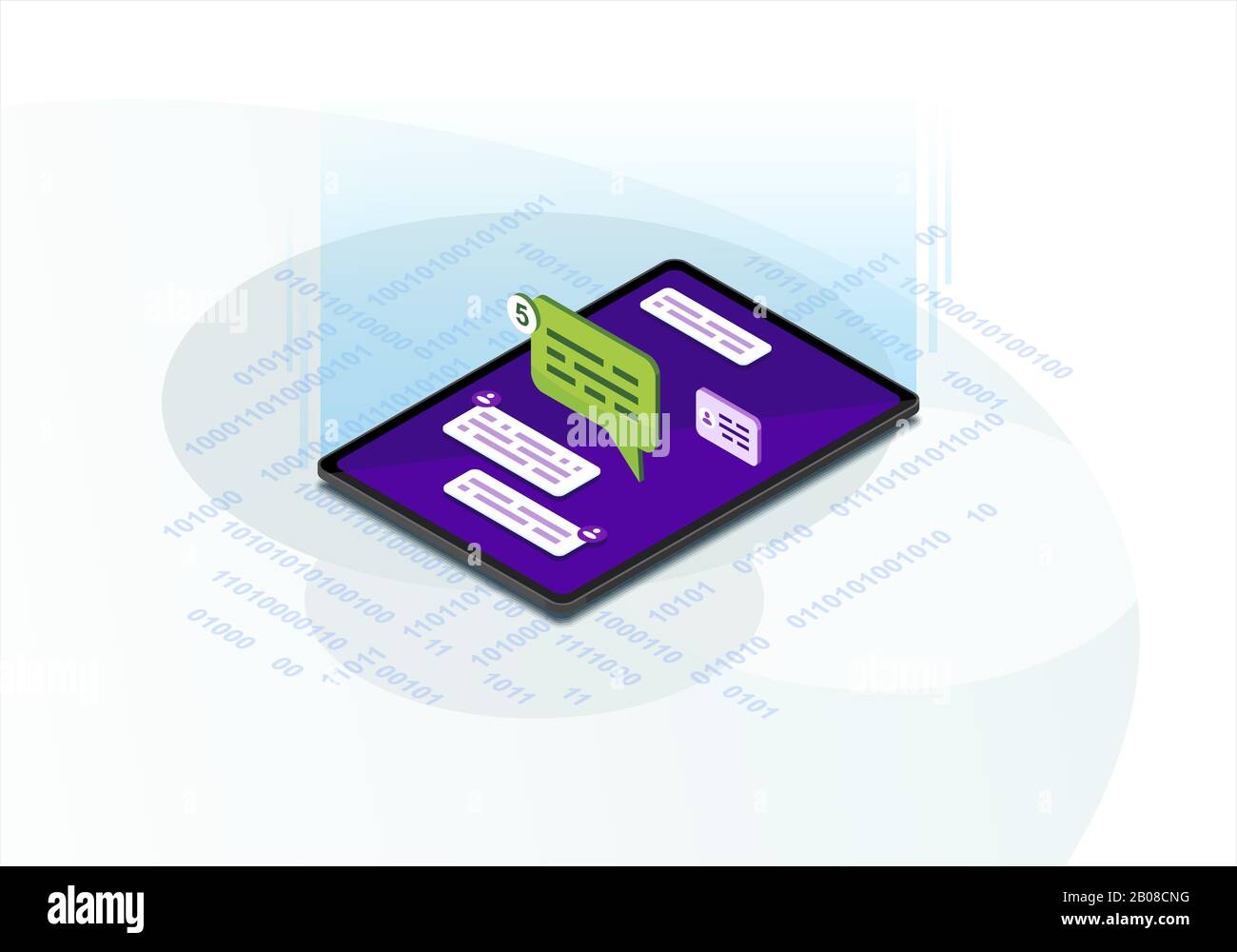 Incoming message isometric vector illustration Stock Vector Image & Art ...