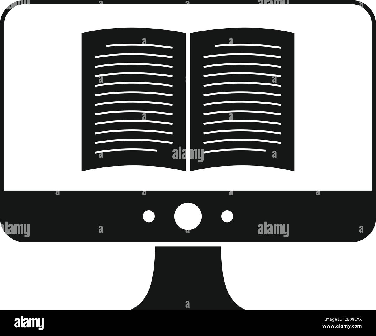 Computer ebook icon. Simple illustration of computer ebook vector icon ...