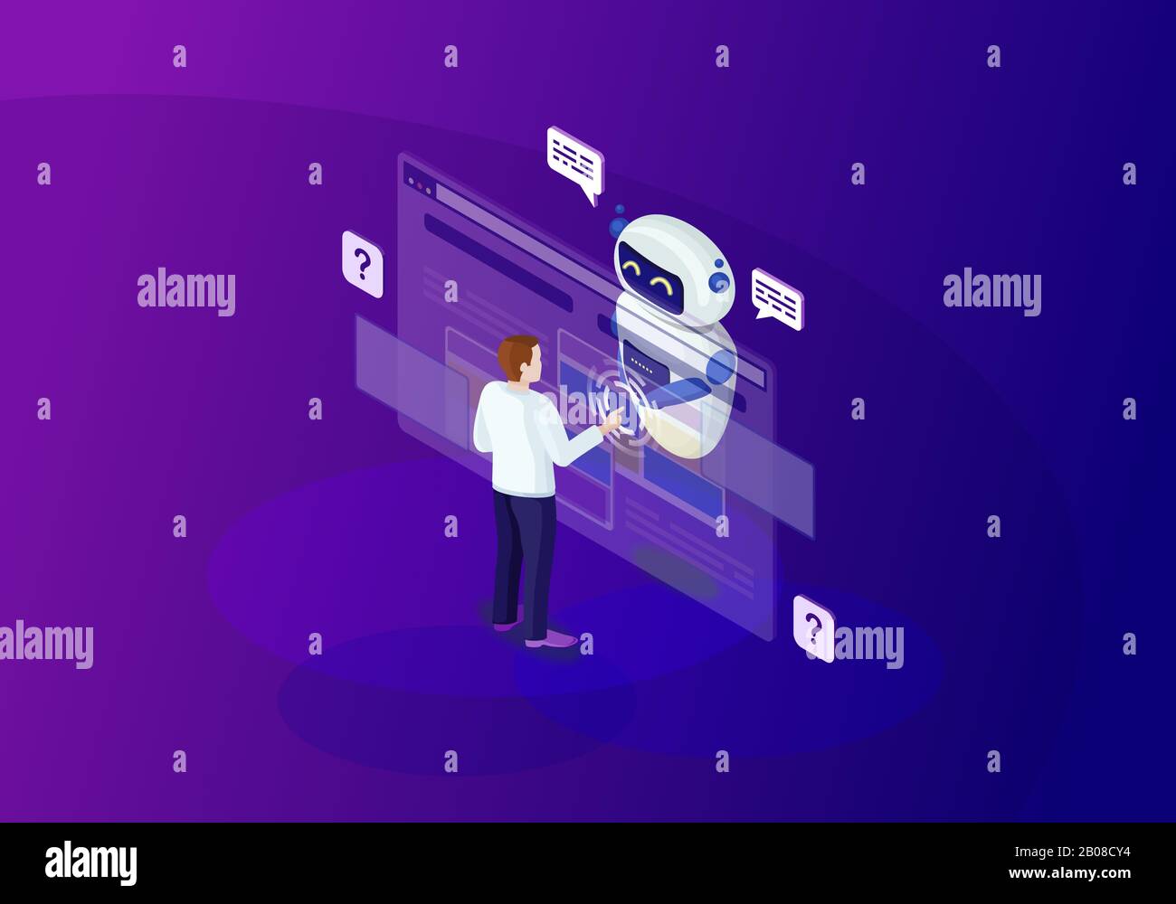 Chatbot isometric color vector illustration Stock Vector Image & Art ...