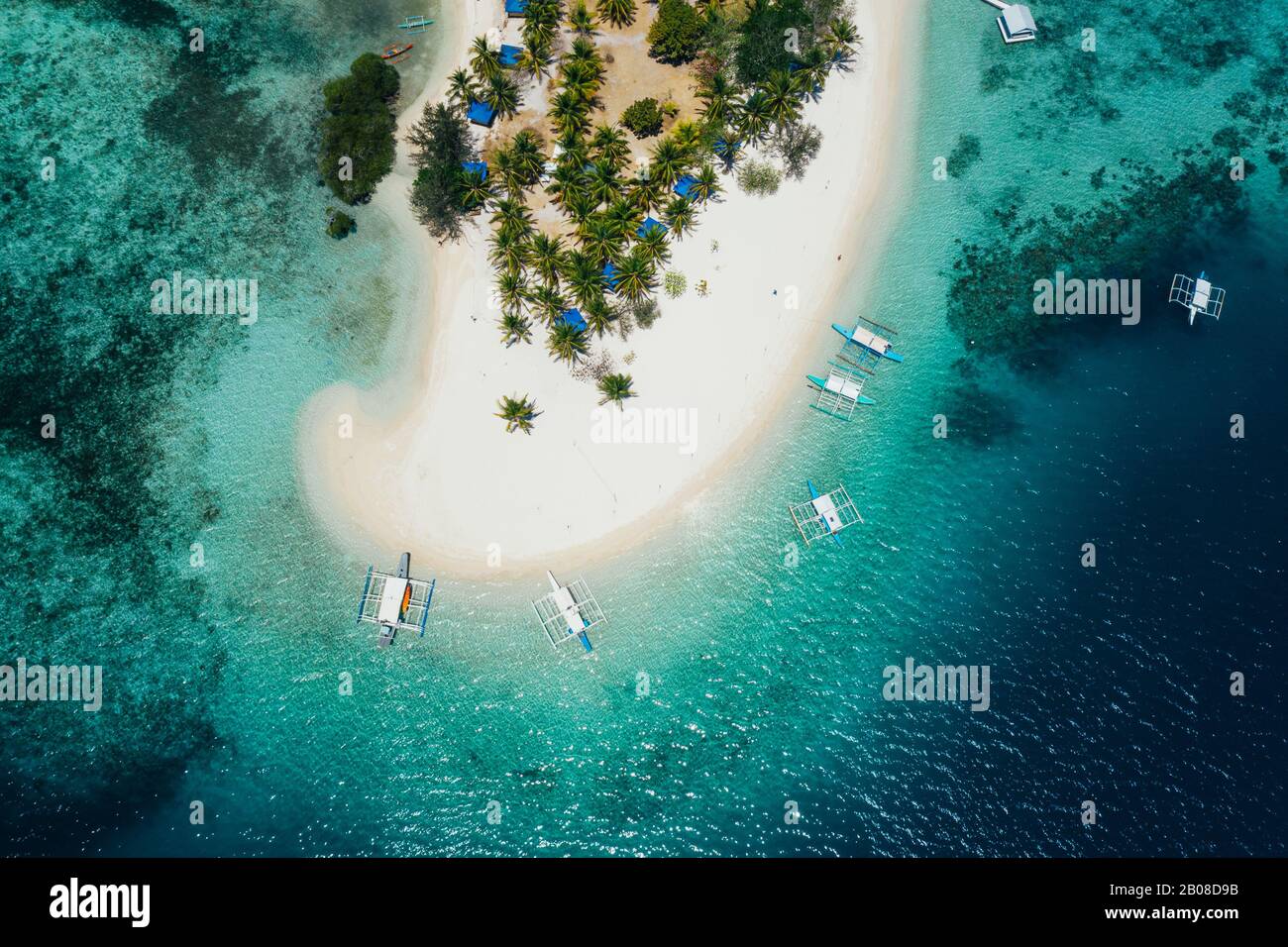 Pass island in the philippines, coron province. Aerial shot from drone ...