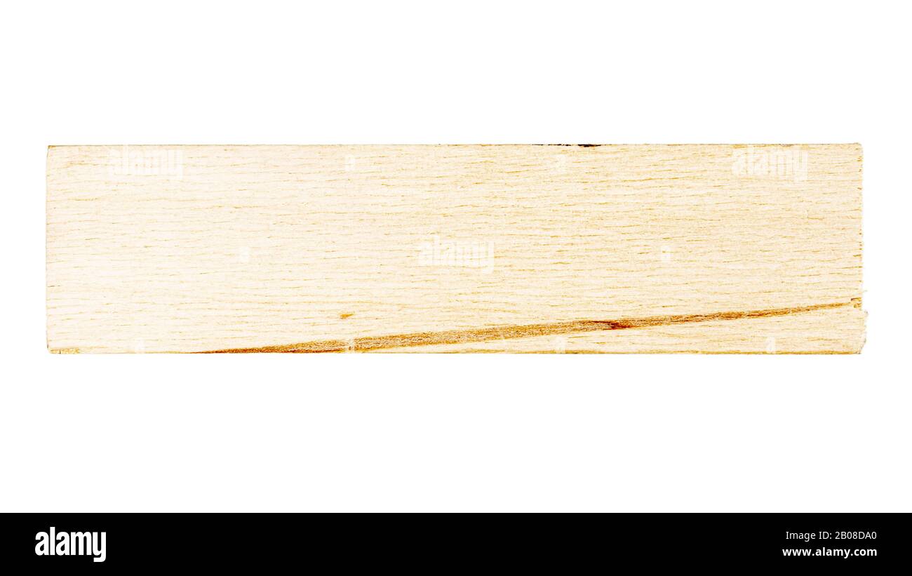 Rectangular piece of birch plywood with a natural texture. Isolated on ...