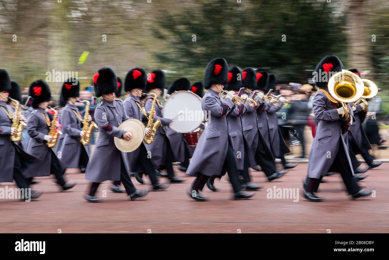 19 February 2020, Great Britain, London: Guardsmen of the Royal Guard ...