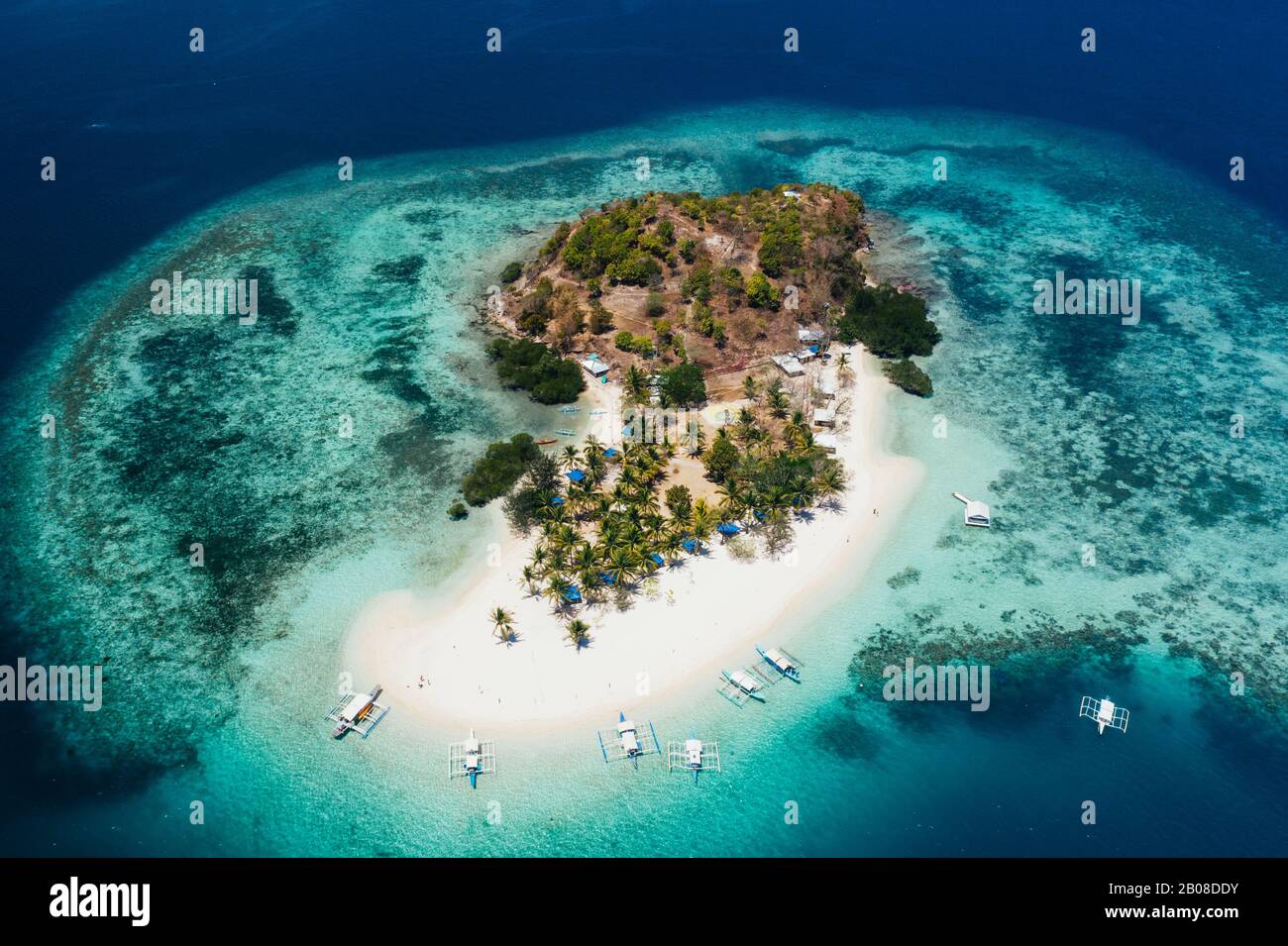 Pass island in the philippines, coron province. Aerial shot from drone ...