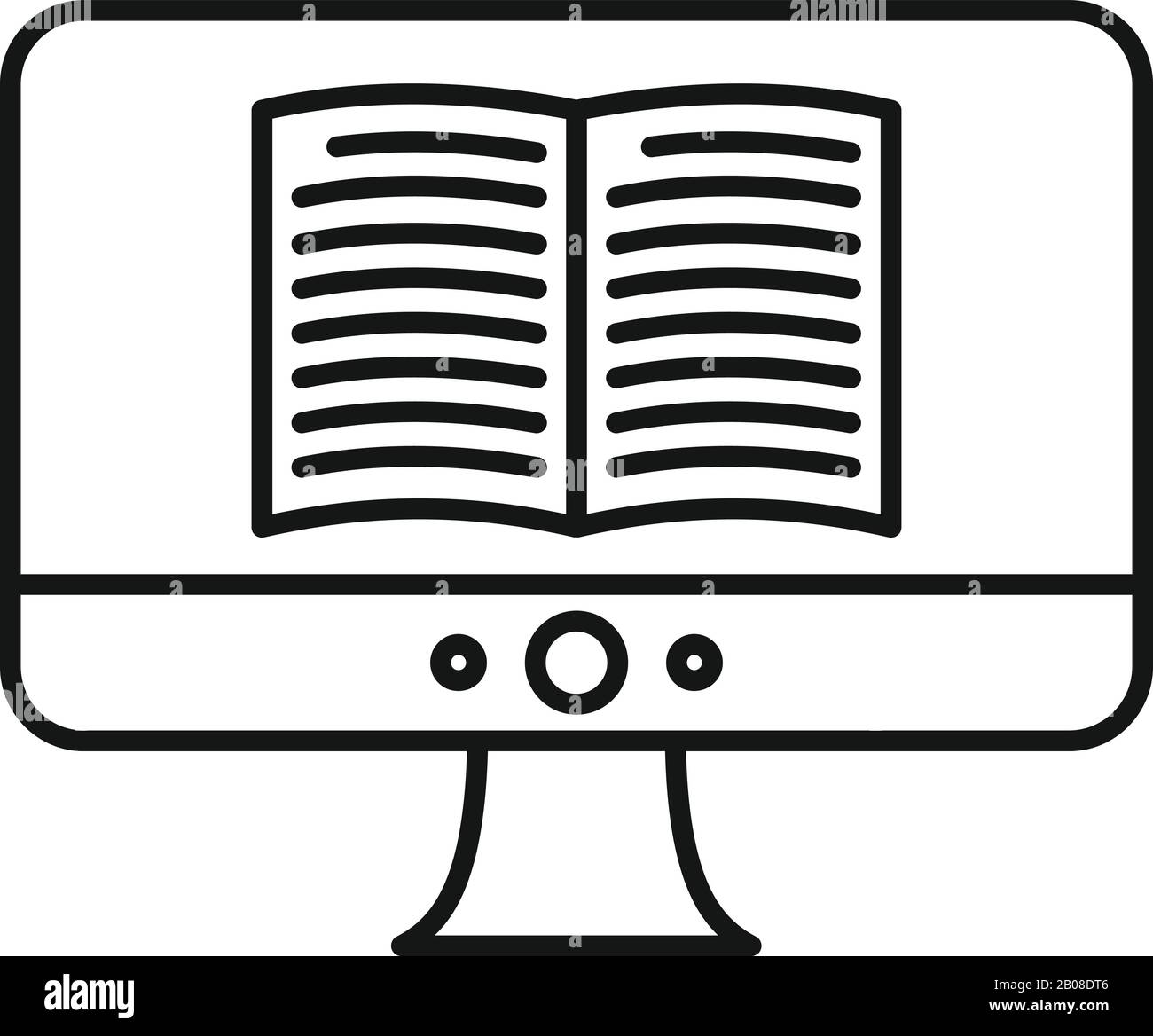 Computer ebook icon. Outline computer ebook vector icon for web design ...