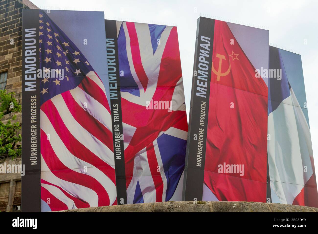 Entrance sign to the Memorium Nuremberg Trials, Nuremberg, Bavaria ...