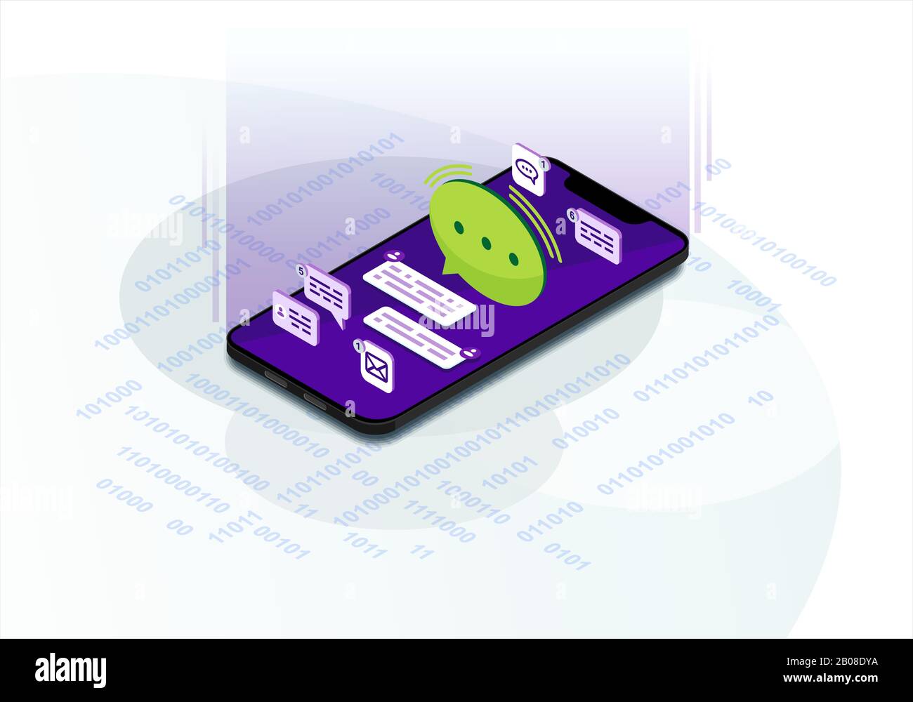 Incoming message isometric vector illustration Stock Vector Image & Art ...