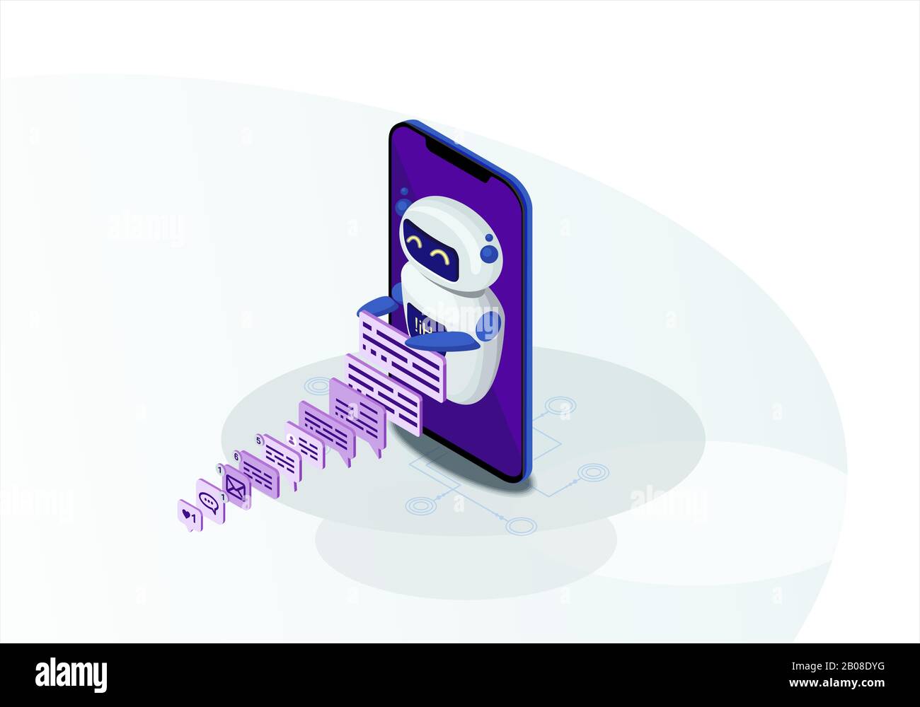 Chatbot isometric vector illustration Stock Vector Image & Art - Alamy