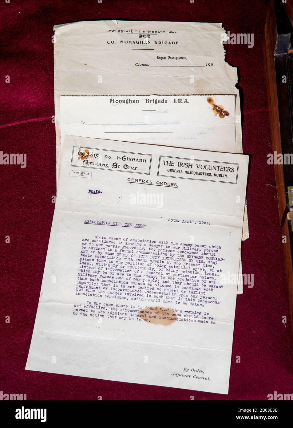General Orders from the IRA with headed letters from the Monaghan ...