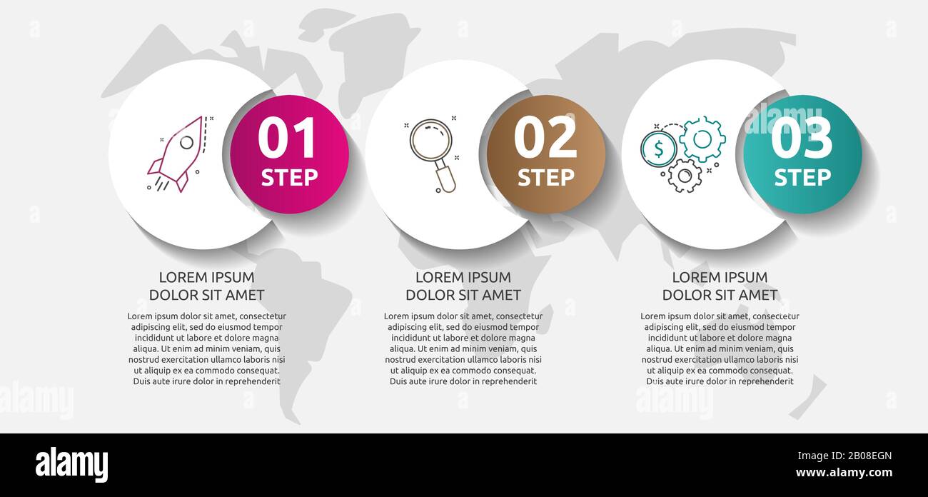 Vector template circle infographics. Business concept with 3 options and parts. Three steps for ...