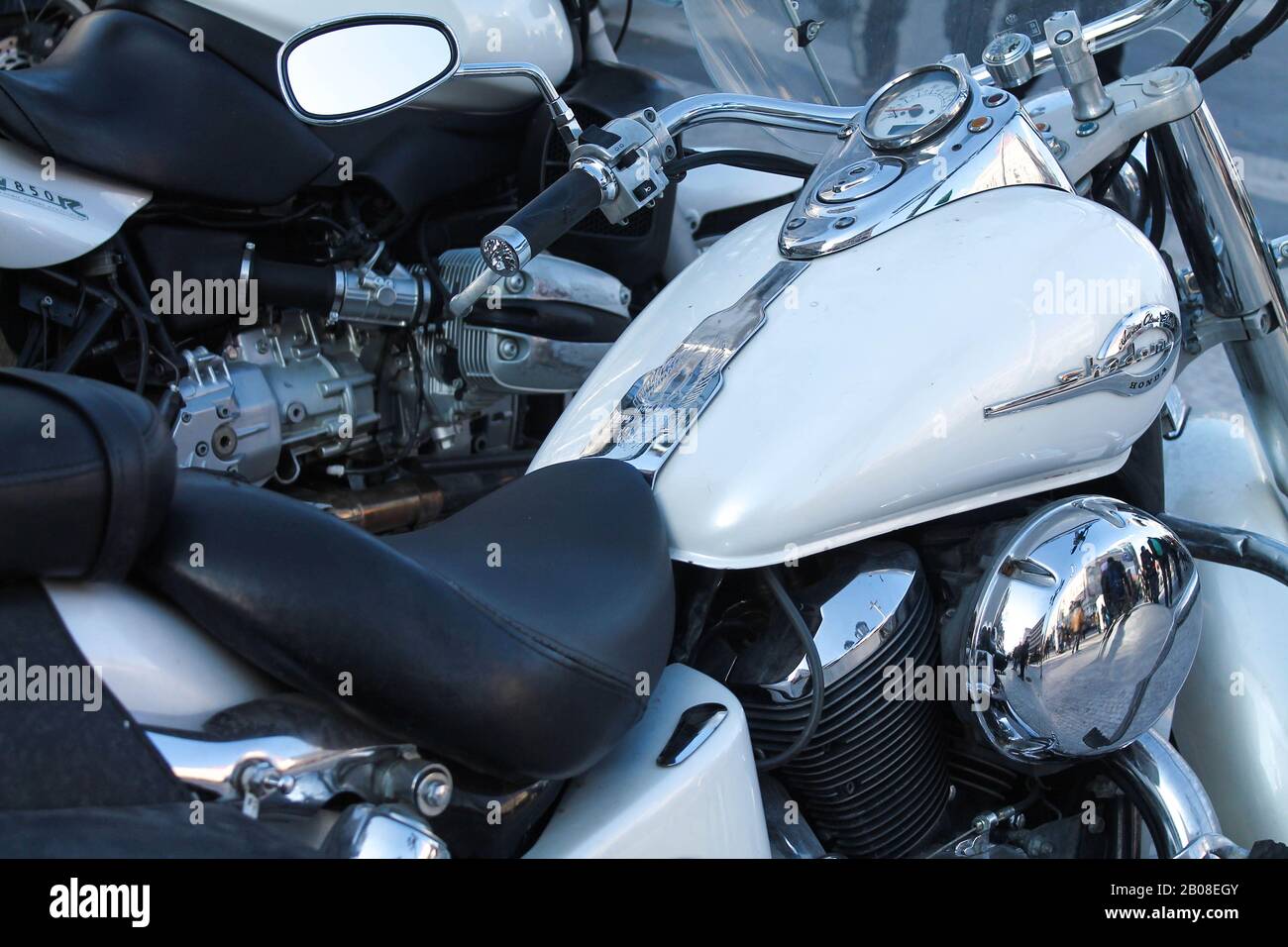 Cool white Motocycle Stock Photo - Alamy