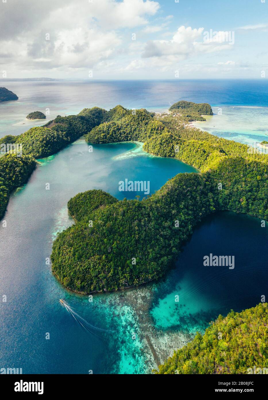 Sugba lagoon in Siargao,philippines. Aerial shot taken with drone on ...