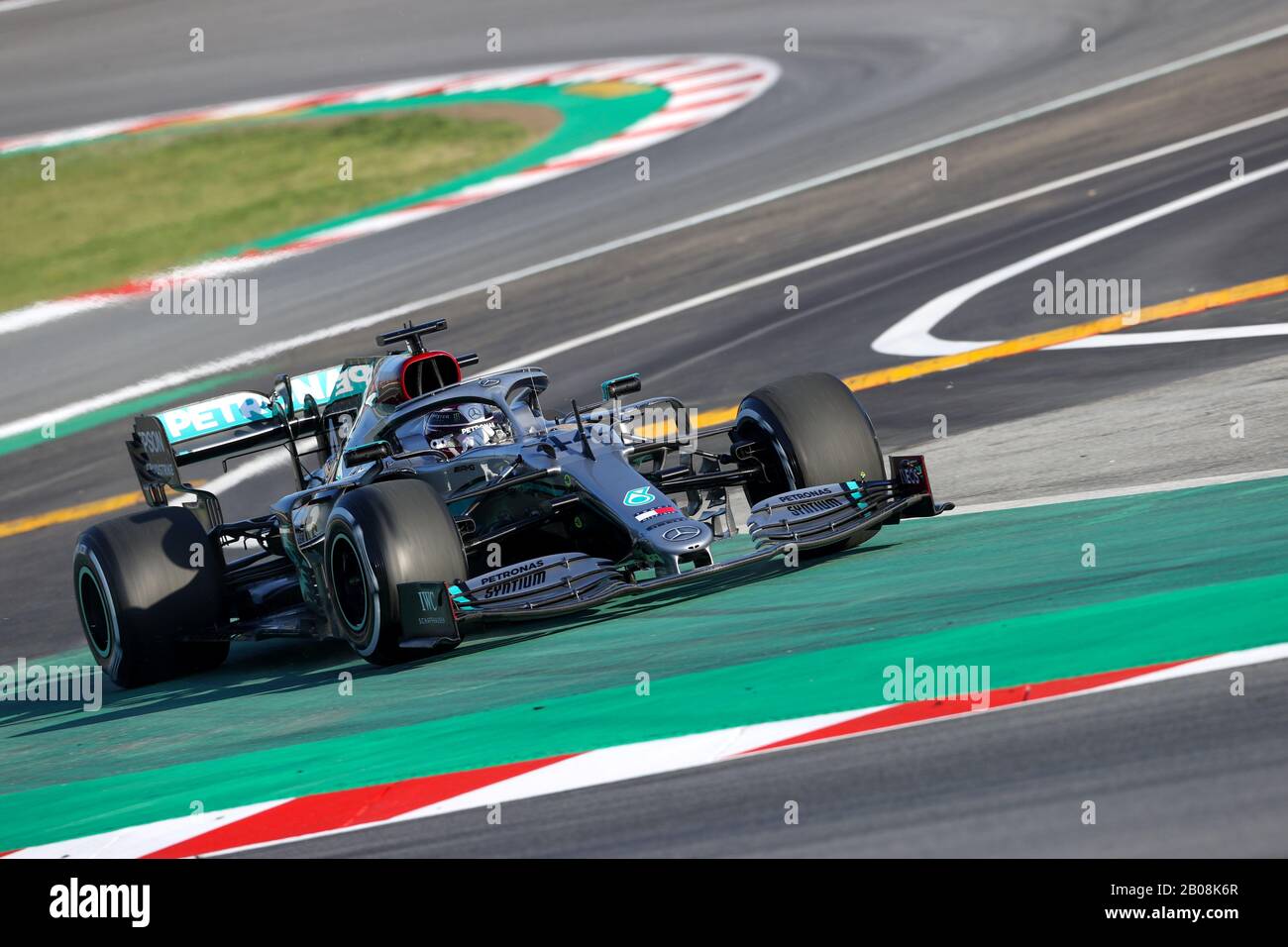 Mercedes' Lewis Hamilton during day one of pre-season testing at the ...