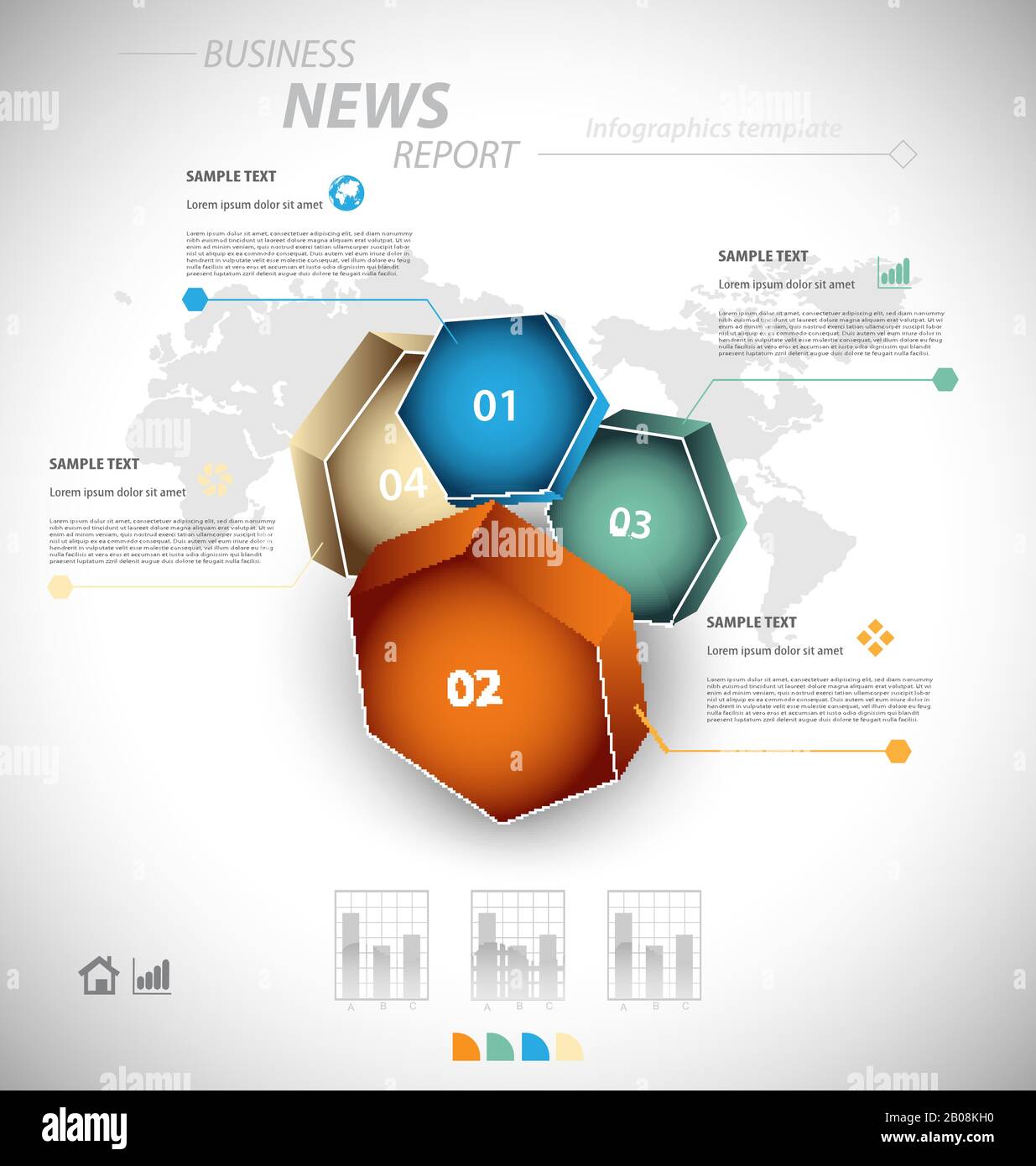 Business infographic template for interactive data communication Stock ...