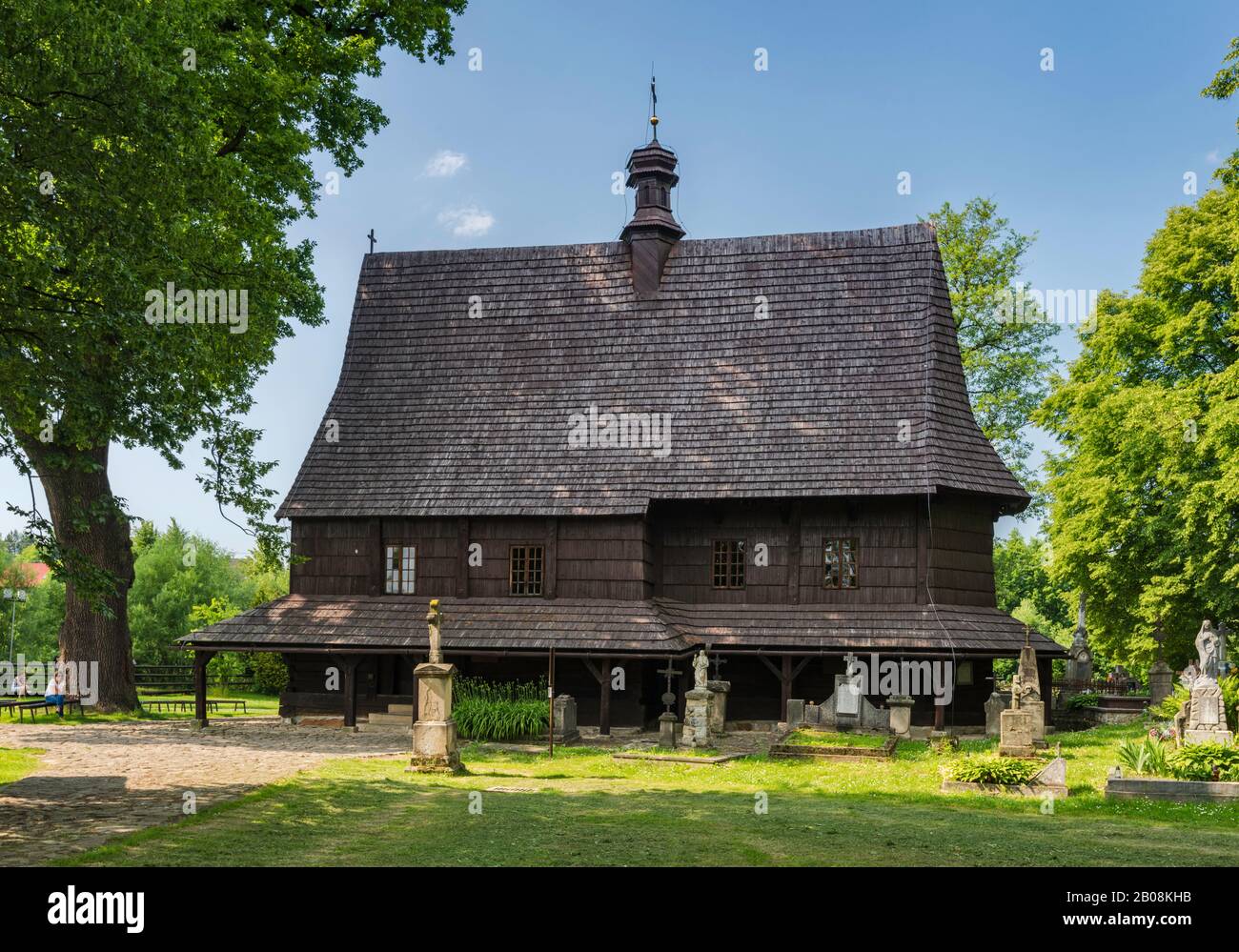 Saint Leonard Church, 15th century, Gothic style, log building covered ...