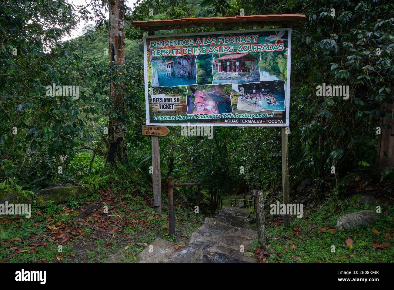 The hot springs and thermal baths of Tocuya in the Amazonian province ...