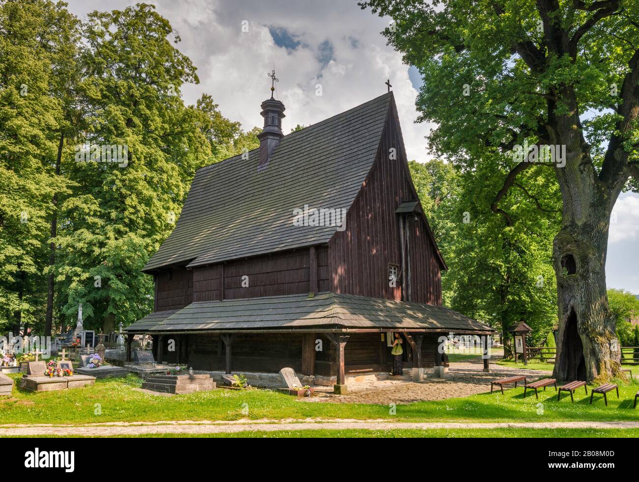 Saint Leonard Church, 15th century, Gothic style, log building covered ...