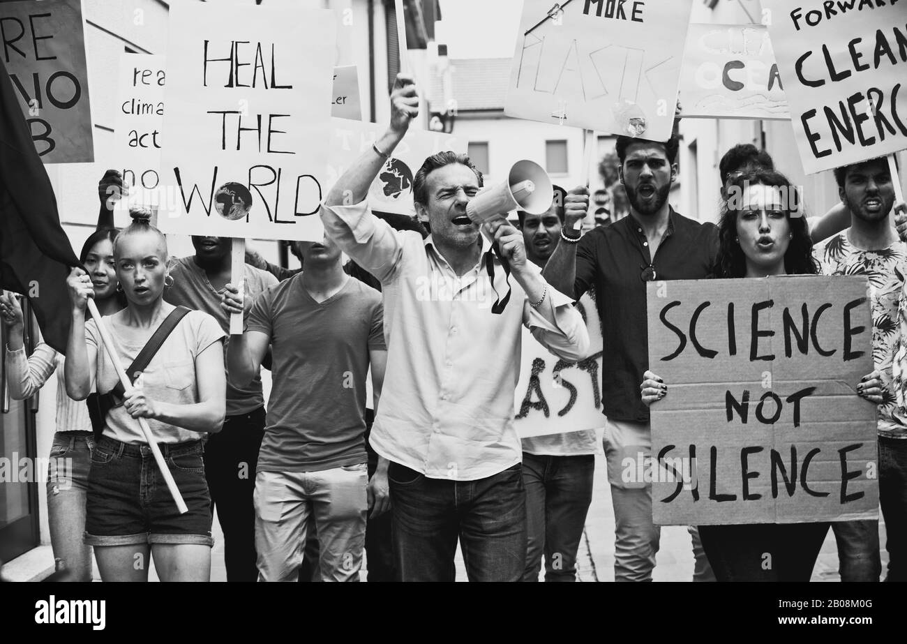 Climate march issues Black and White Stock Photos & Images - Alamy