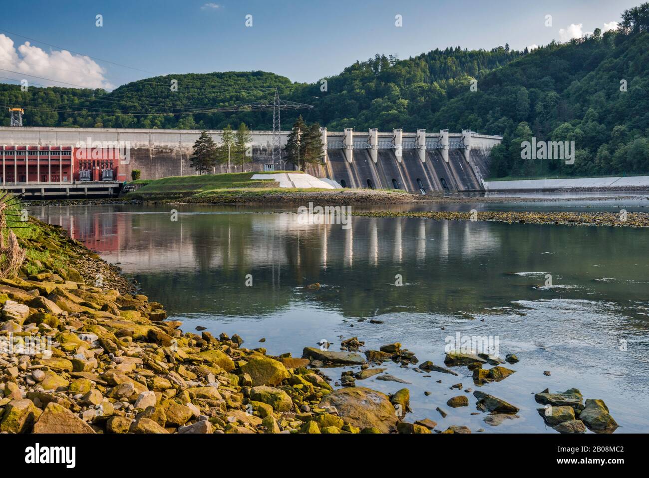 Roznow Dam, hydroelectric plant, 1938-1941, at Roznowskie Lake on ...