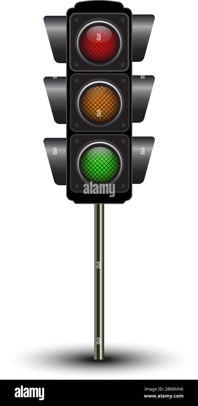 Traffic lamps, traffic lights isolated on white background Stock Vector ...