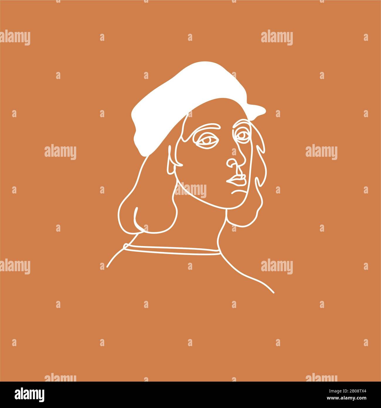 Continuous line drawing. Abstract portrait of a woman side view. Vector ...