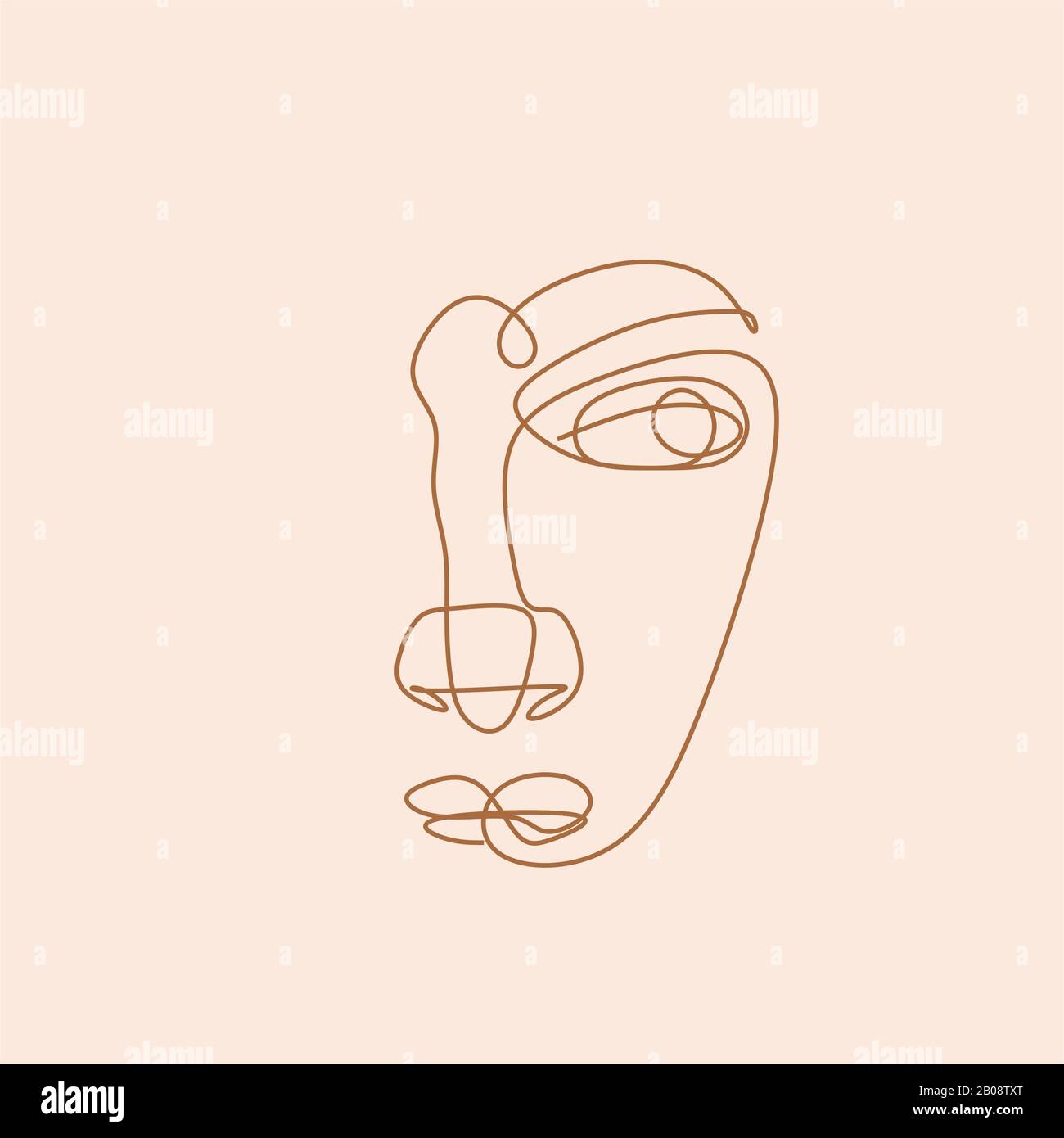 Continuous line drawing. Abstract portrait of a woman side view. Vector ...