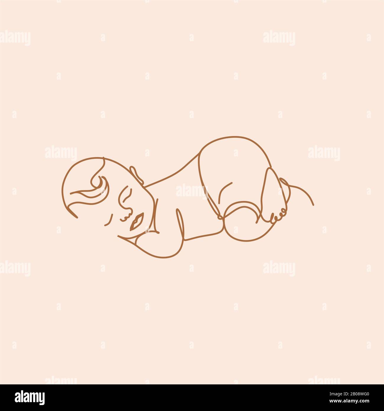 Baby one line. Line illustration. baby logo. Kids vector line. Newborn ...