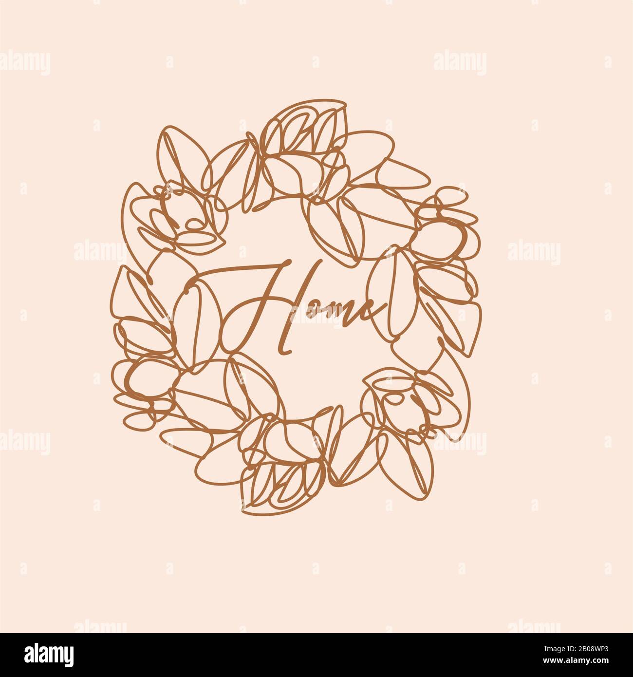 Home line drawing. Home logo Stock Photo - Alamy