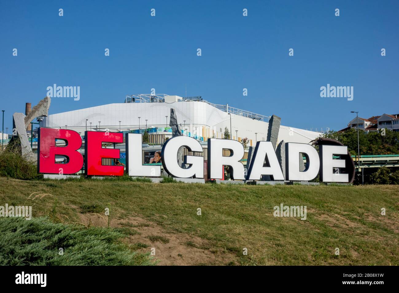 Belgrade letters sign at Ada Cingalija in Belgrade, Serbia Stock Photo ...