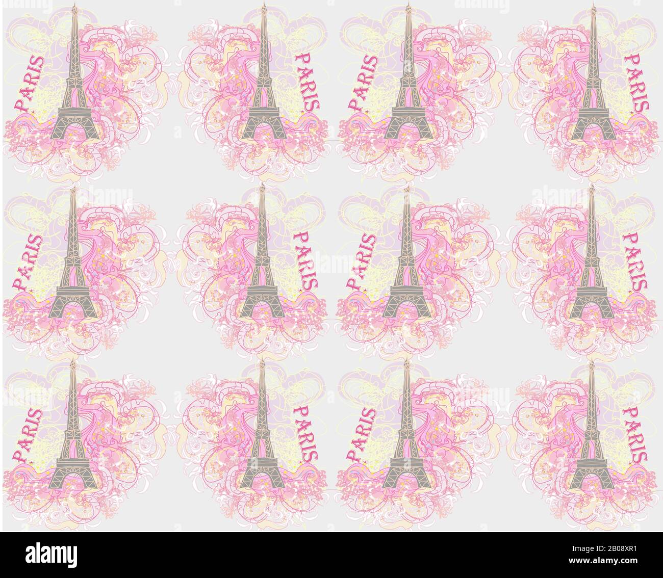 Vintage retro Eiffel tower pattern Stock Photo - Alamy