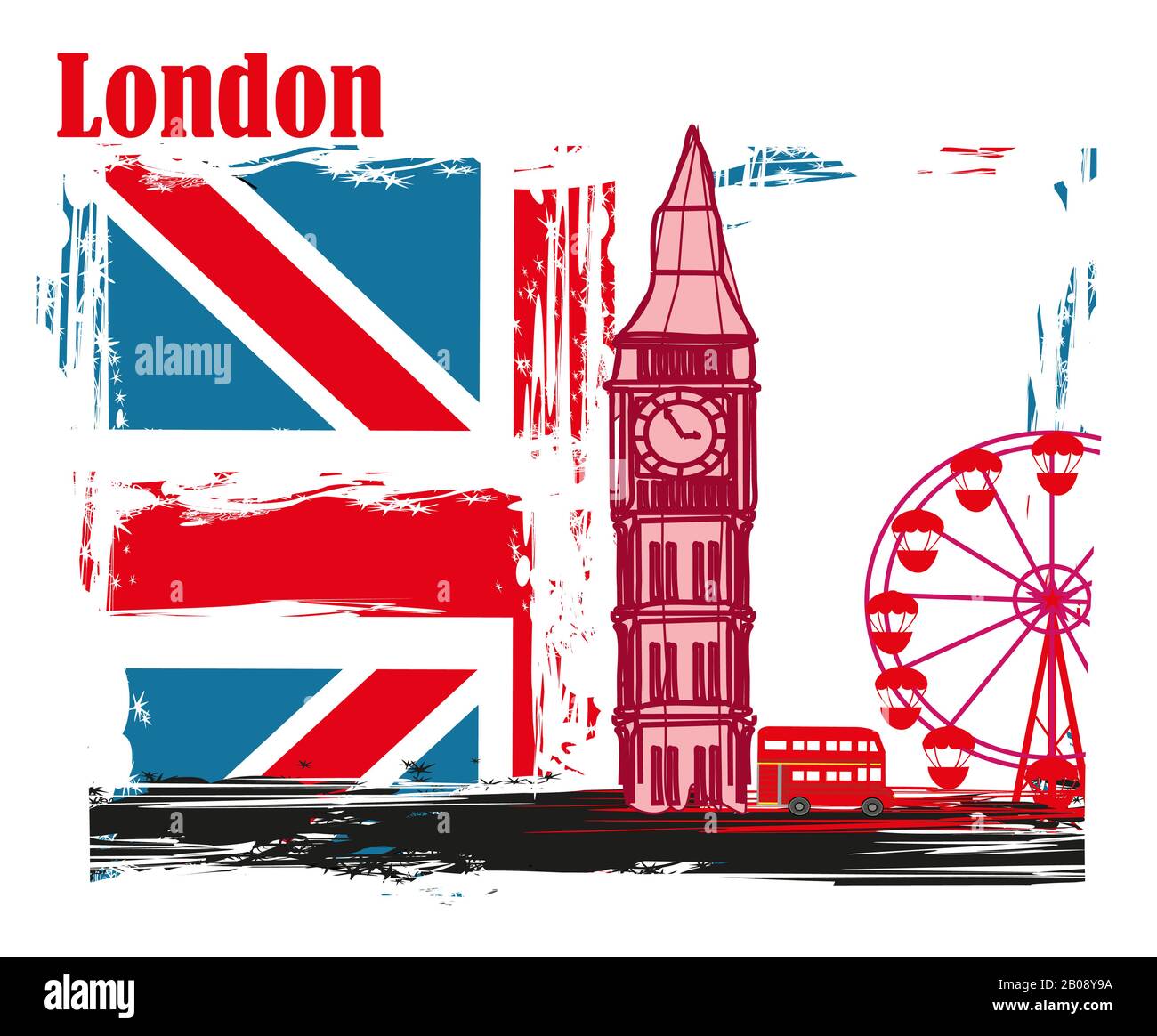 grunge frame with Big Ben in London Stock Photo - Alamy