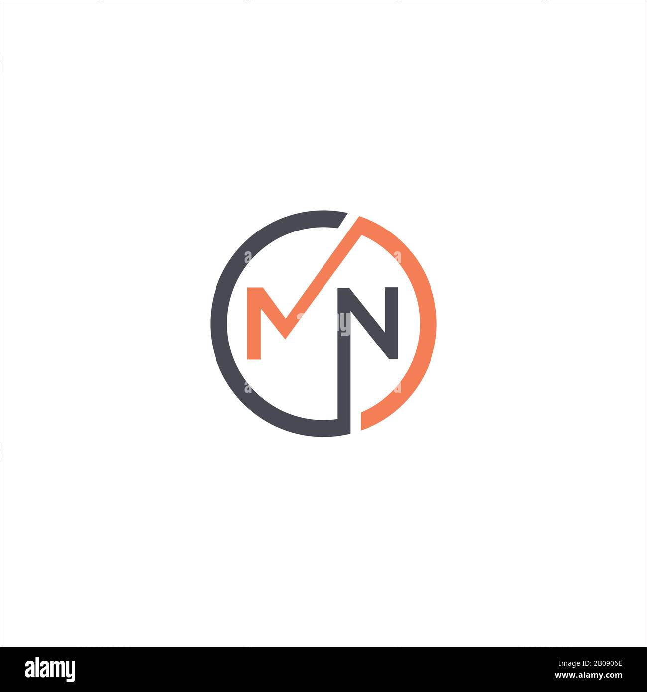 Initial letter mn or nm logo vector design template Stock Vector Image ...