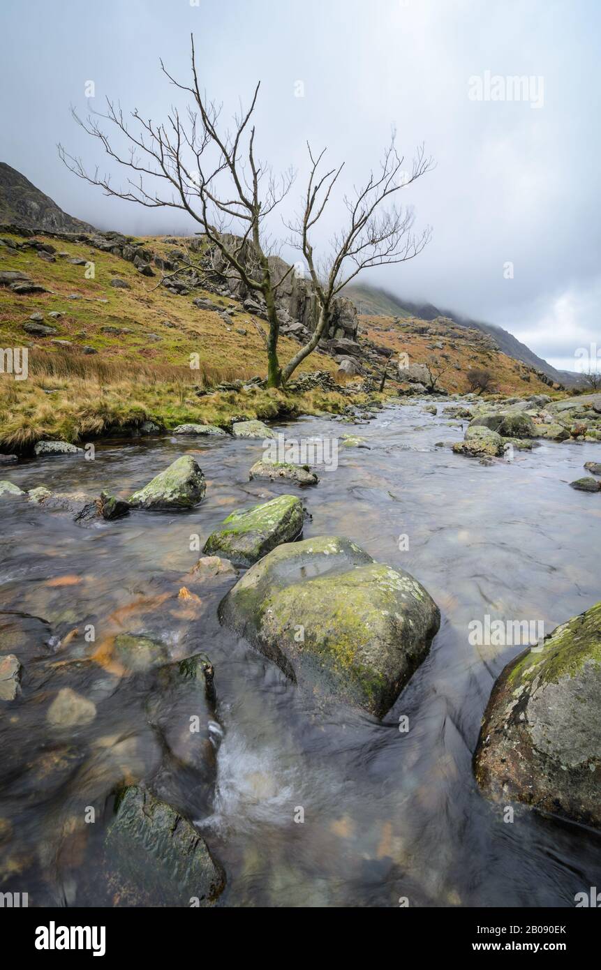 Llanberis Pass in Snowdonia National Park, North Wales, United Kingdom ...