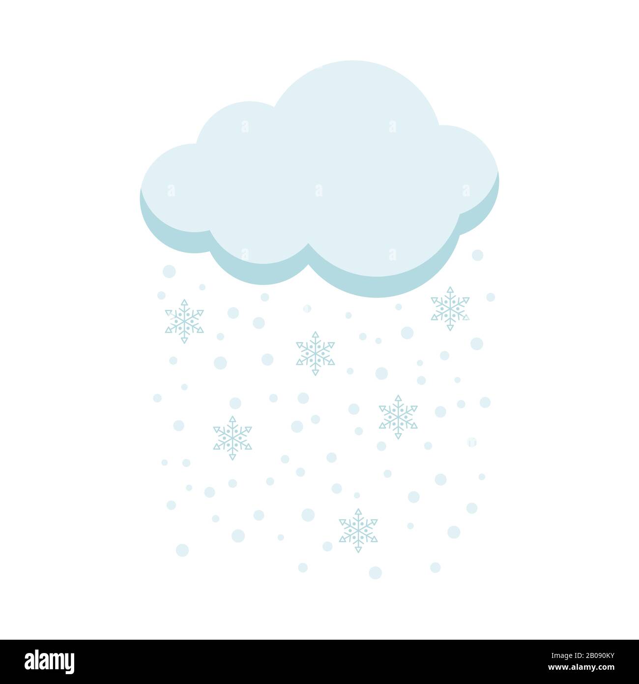 Icon of cloud with snow and snowflakes isolated on white background ...