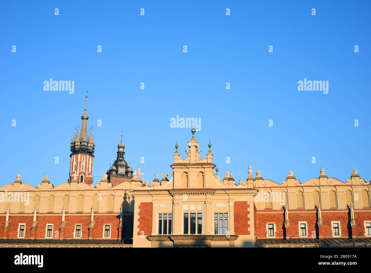 Krakow historical buildings on the old market square architectural ...