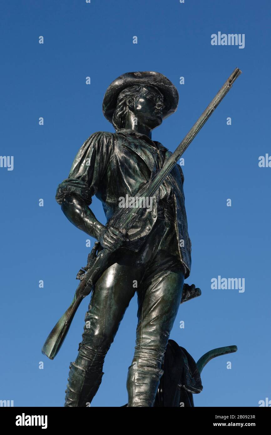 The Minute Man statue next to Old North Bridge at Minute Man National ...