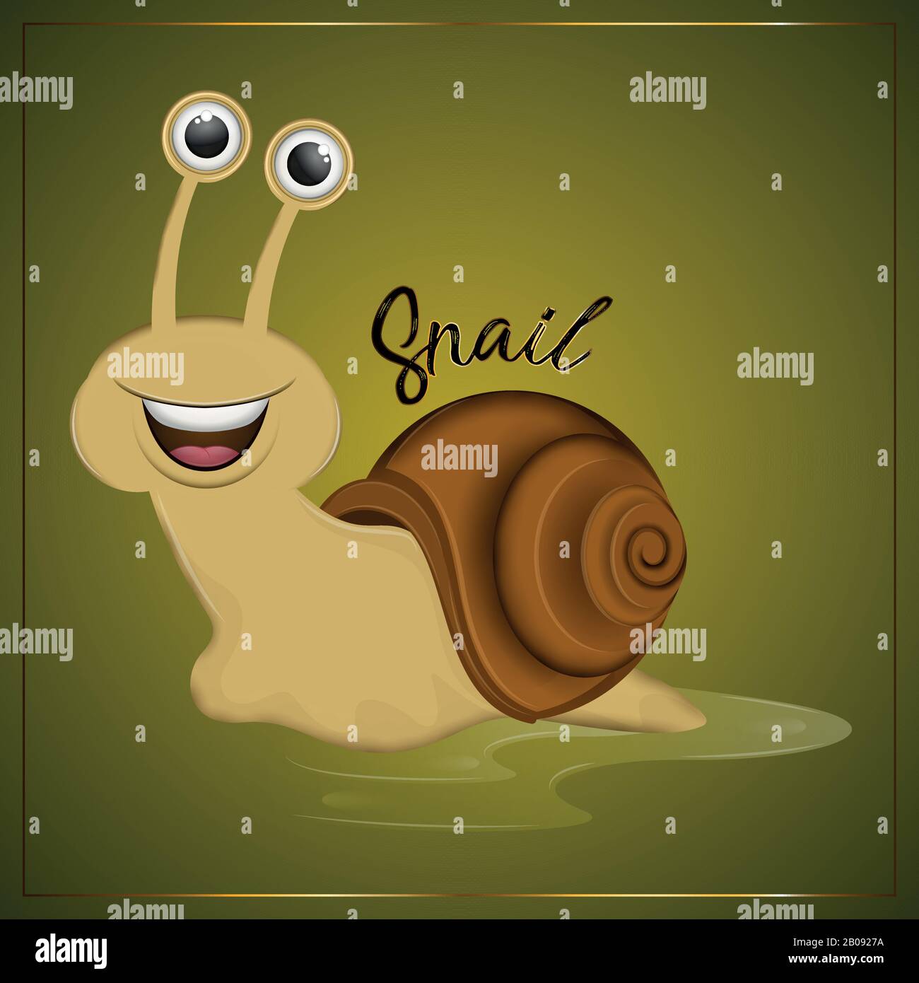 Cartoon of a cute happy snail Stock Vector Image & Art - Alamy