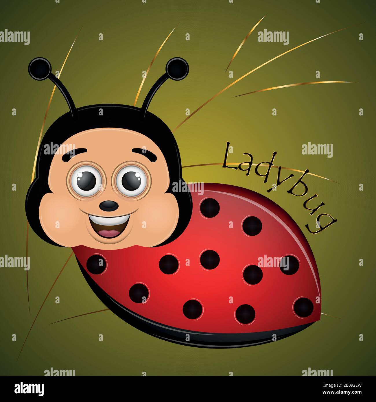 Cartoon of a cute happy ladybug Stock Vector Image & Art - Alamy