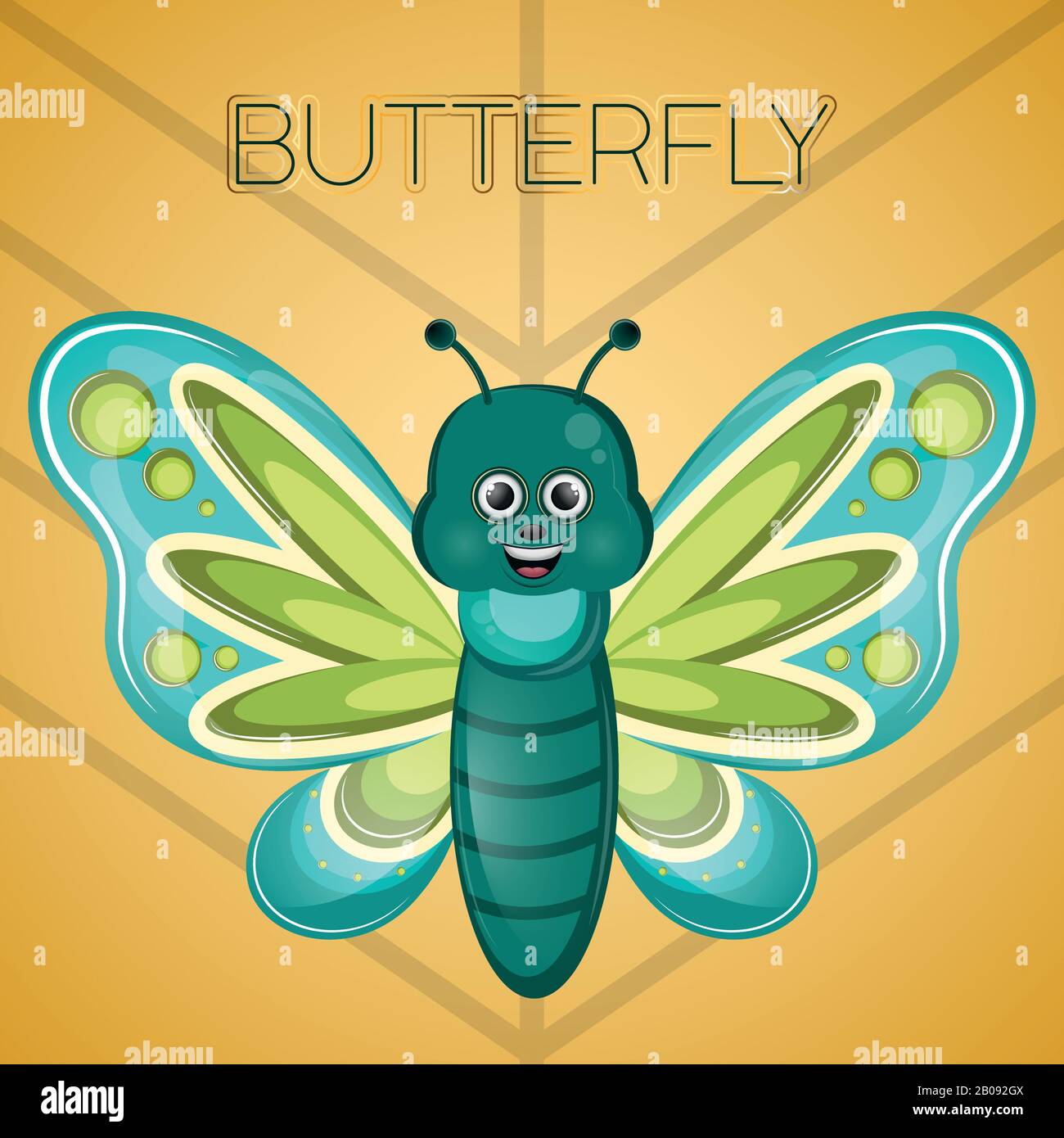 Happy butterfly Stock Vector Images - Alamy