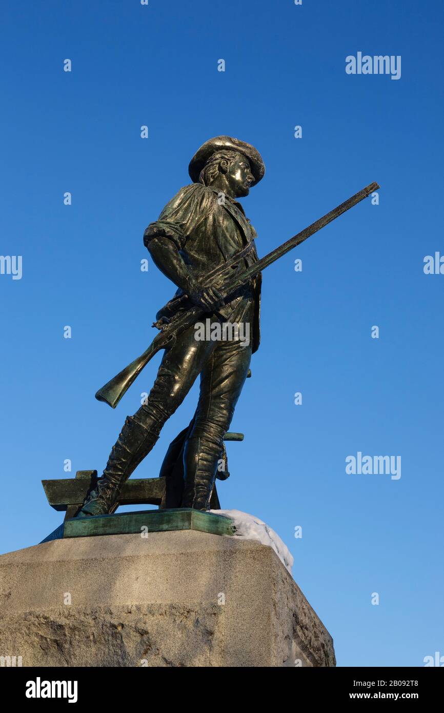 The Minute Man statue next to Old North Bridge at Minute Man National ...