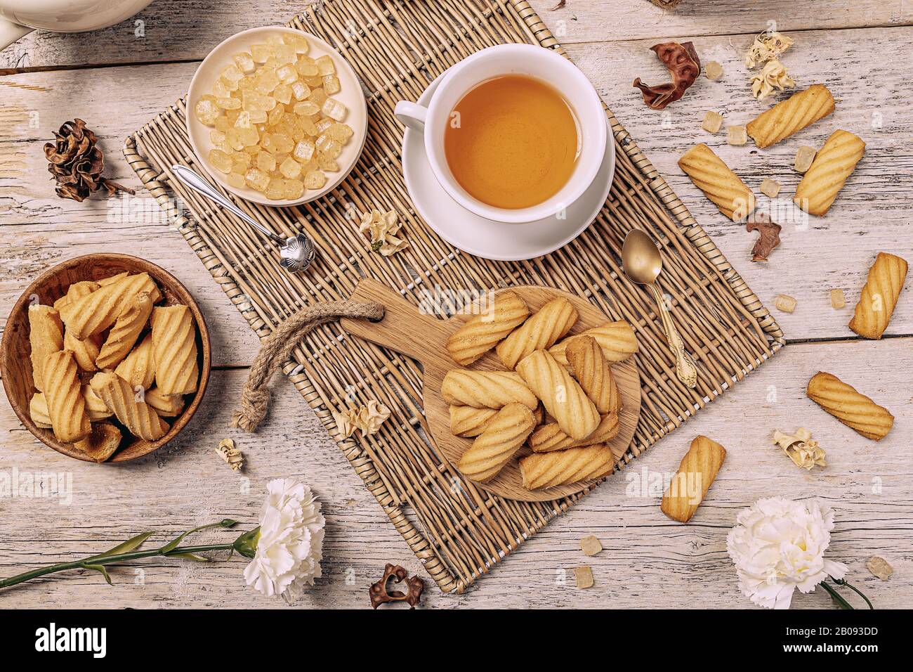Tea and butter cookies hi-res stock photography and images - Alamy