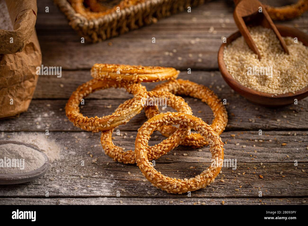 Hard pretzel rings Stock Photo - Alamy