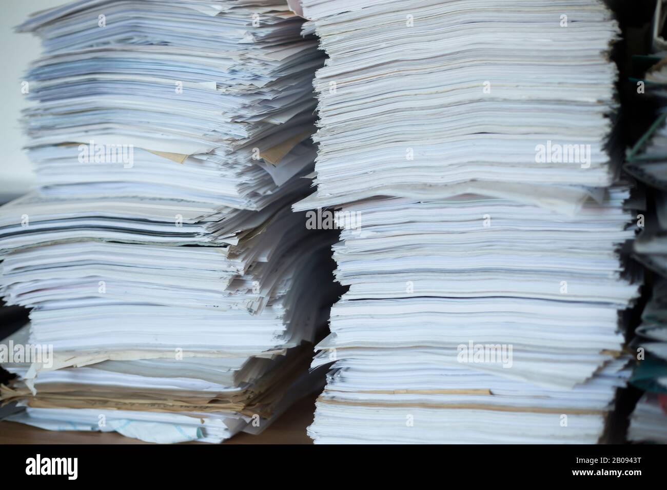 Stack of reporting paper documents Stock Photo - Alamy