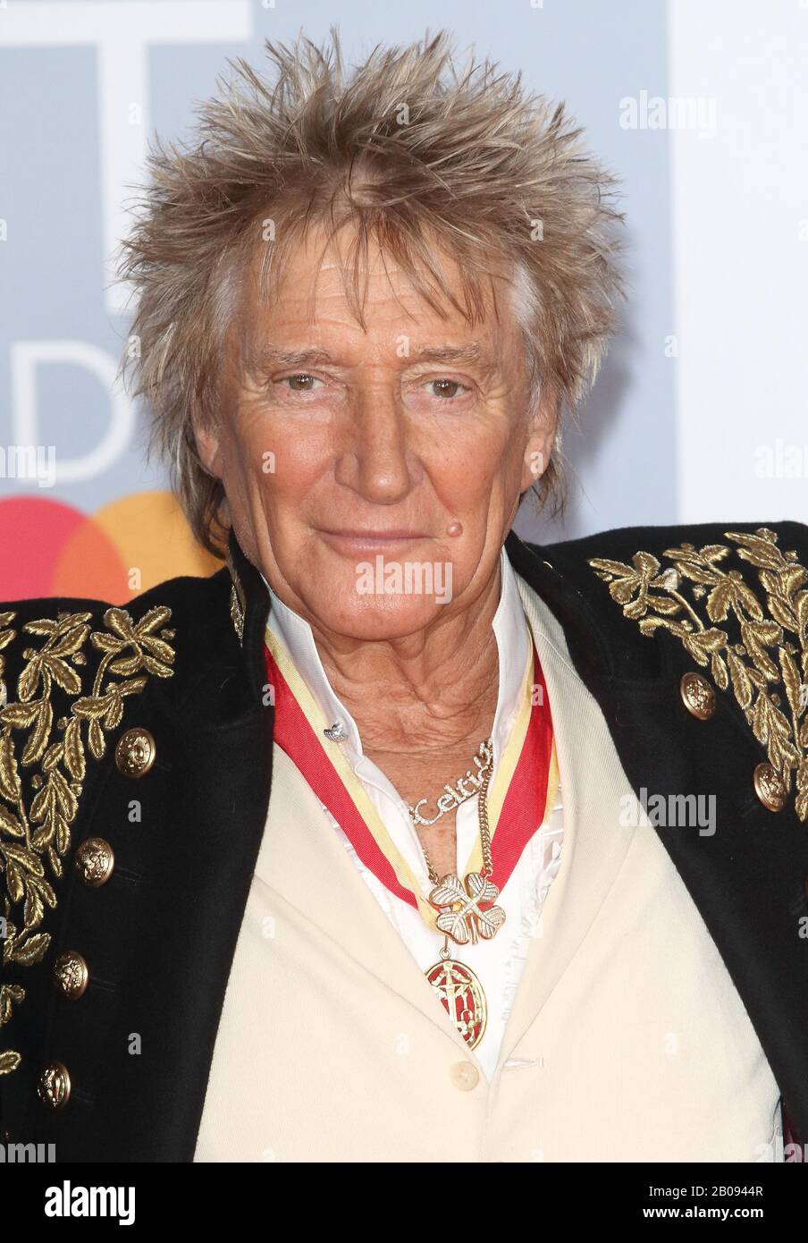 Rod Stewart attends the 40th Brit Awards Red Carpet arrivals at The O2 ...