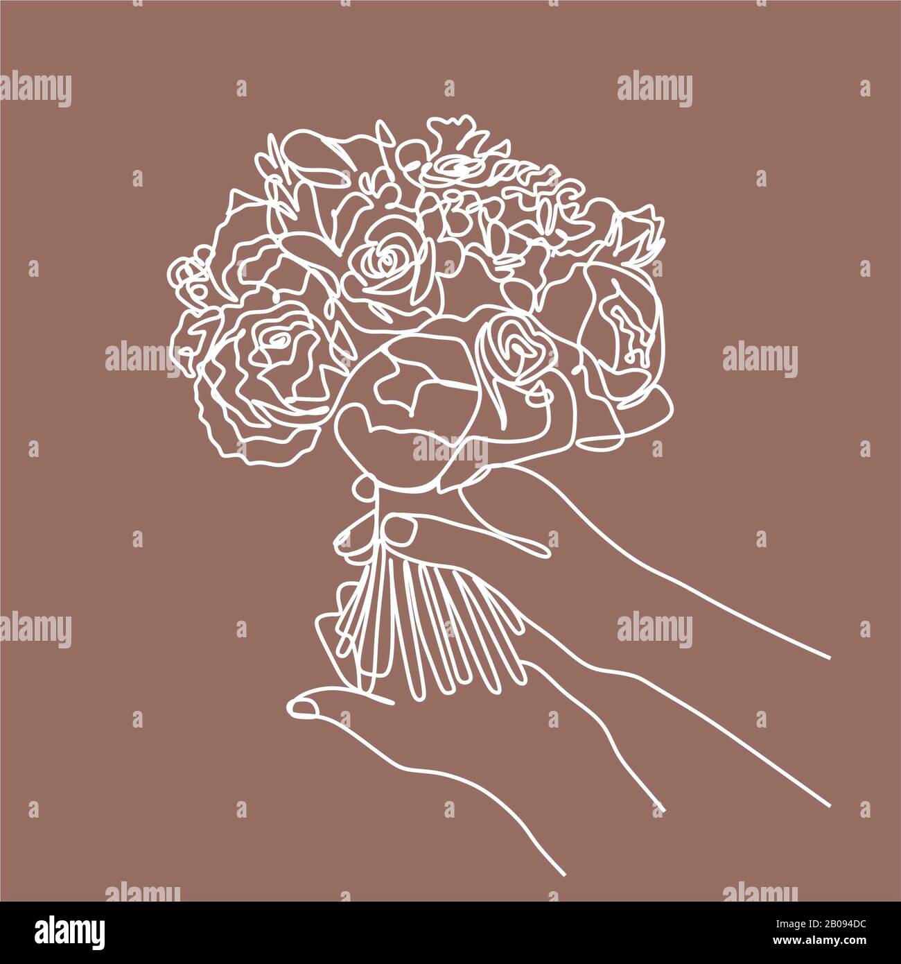 Flower in box vector line drawing. Line icon. Roses in box.Bouquet of ...