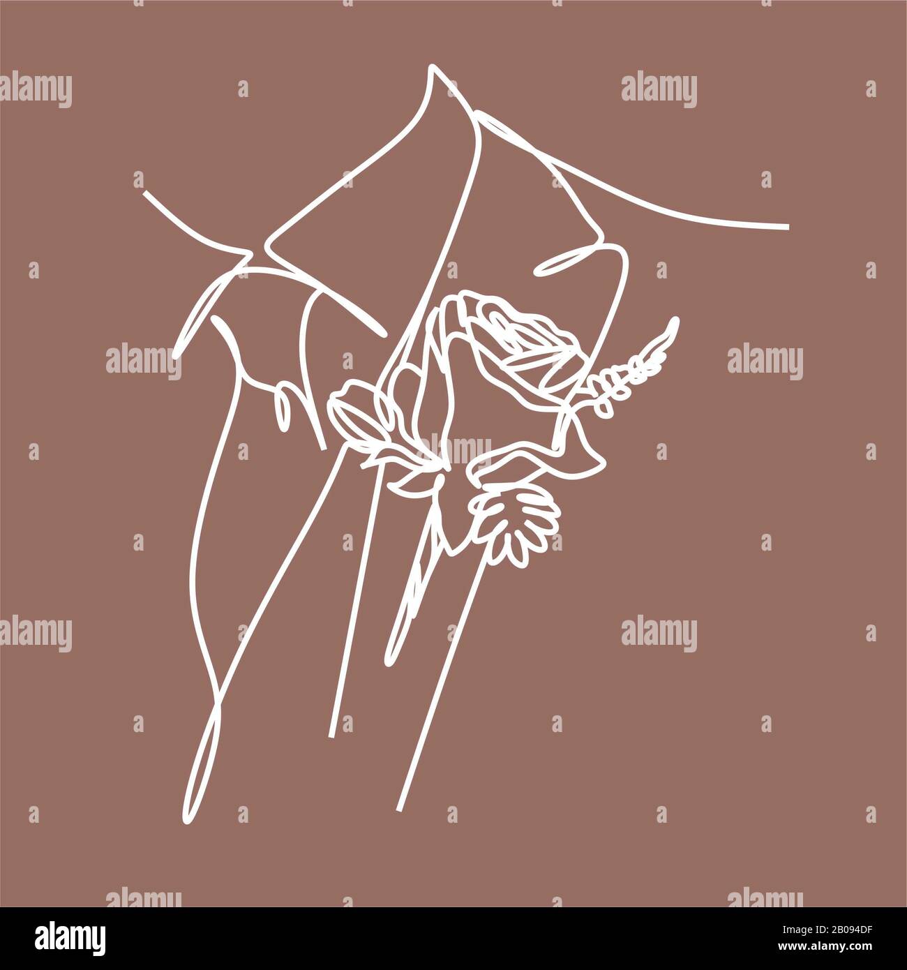 Flower in box vector line drawing. Line icon. Roses in box.Bouquet of ...